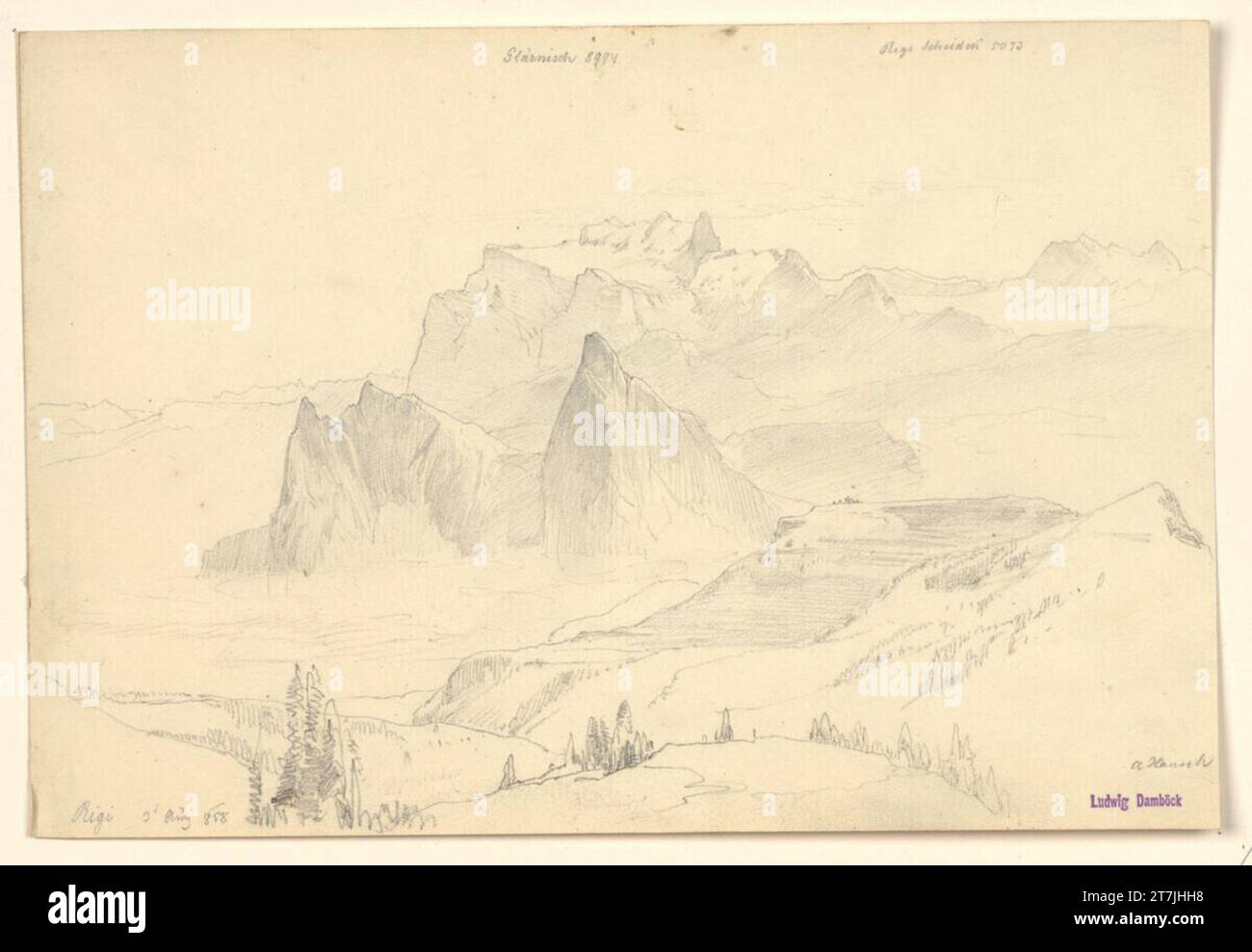 Anton Hansch Glärnisch. Pencil 1858 , 1858 Stock Photo - Alamy