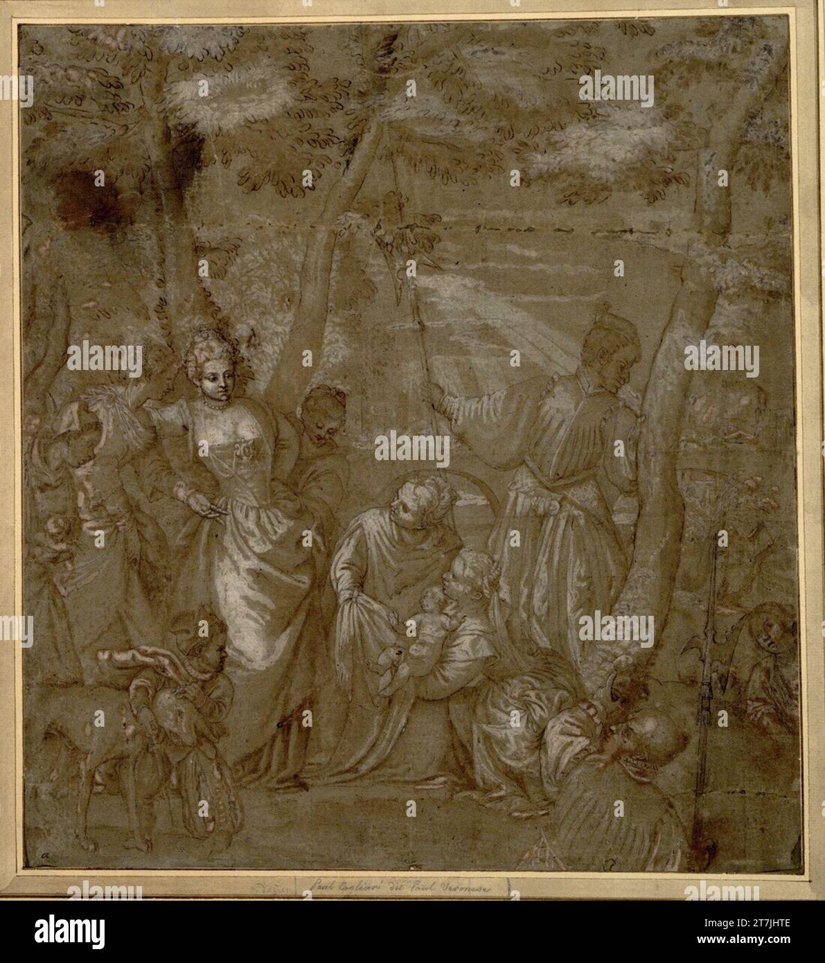 Anonym The discovery of the Moses. Feather; laved; White grown ...