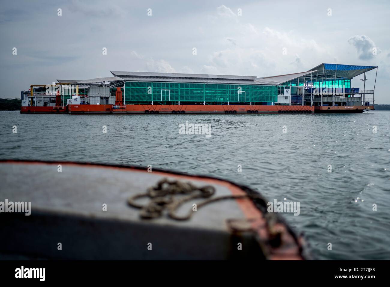 The Eco-Ark floating fish farm in Singapore, Friday, July 21, 2023. The ...