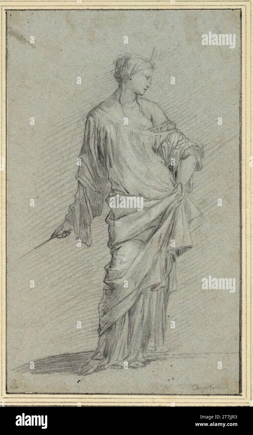 Giulio Carpioni Isis priestess in the front view, turned her head to ...