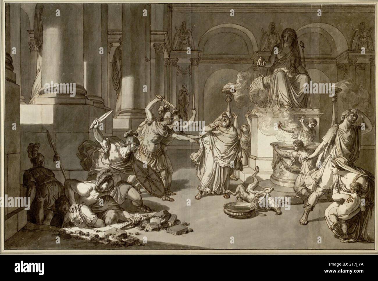 Franz Caucig Roman soldiers penetrate into the Junot temple of Veji ...