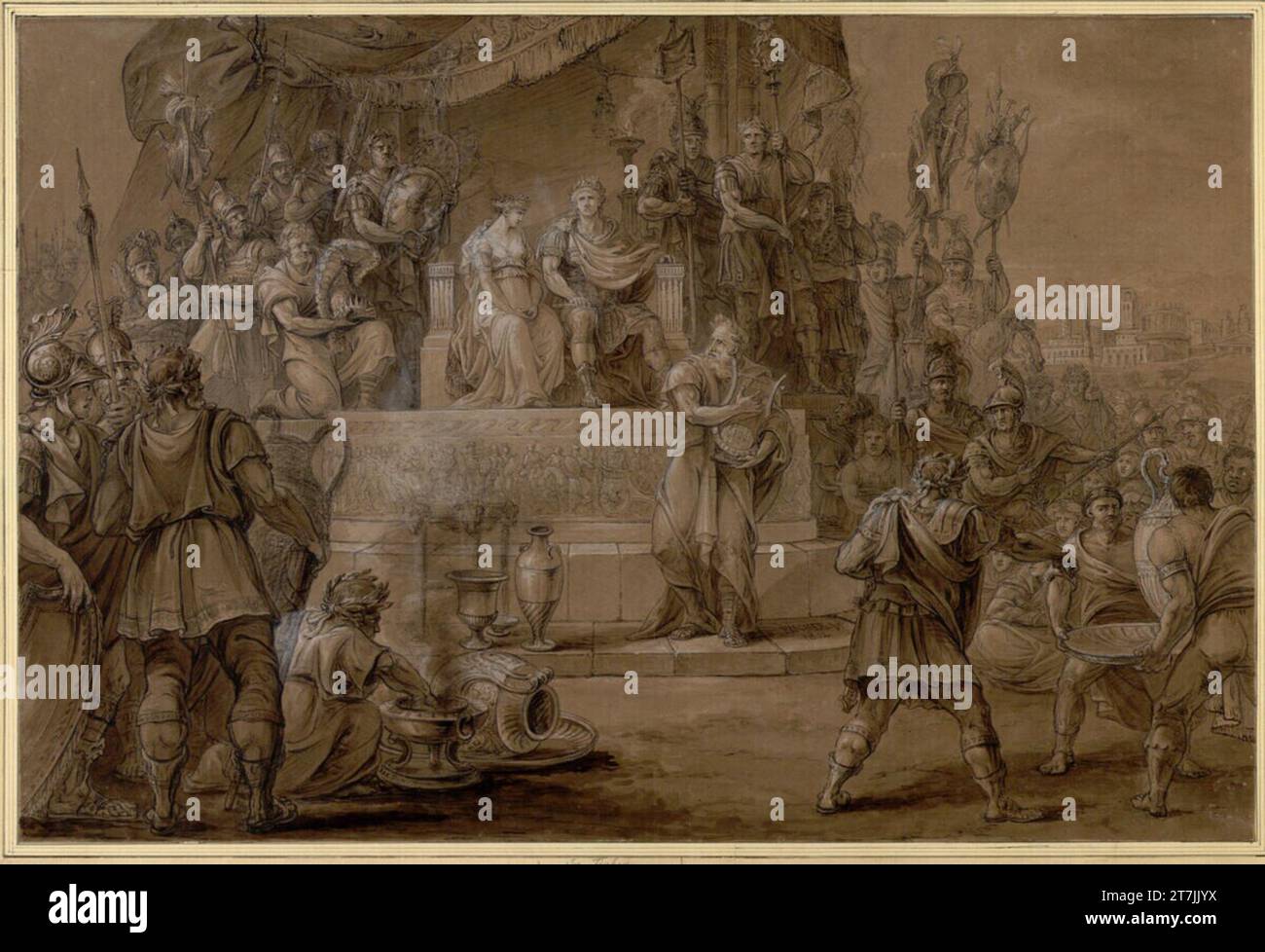 Joseph Fischer The Alexander Festival in Persepolis. Feder and brush in ...