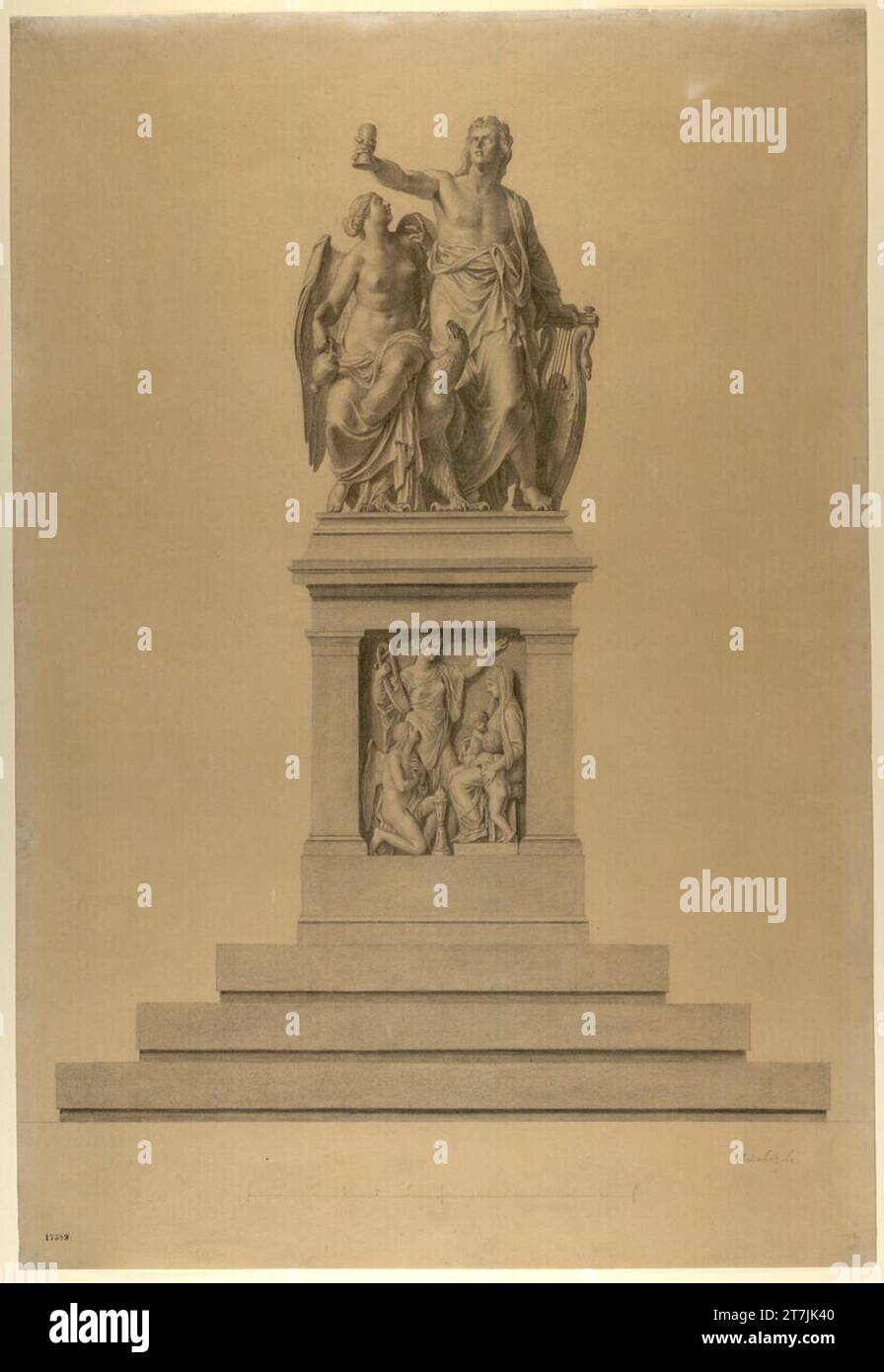 Eduard Bitterlich Schillerdenkmal. Pencil, coal around 1870 Stock Photo ...