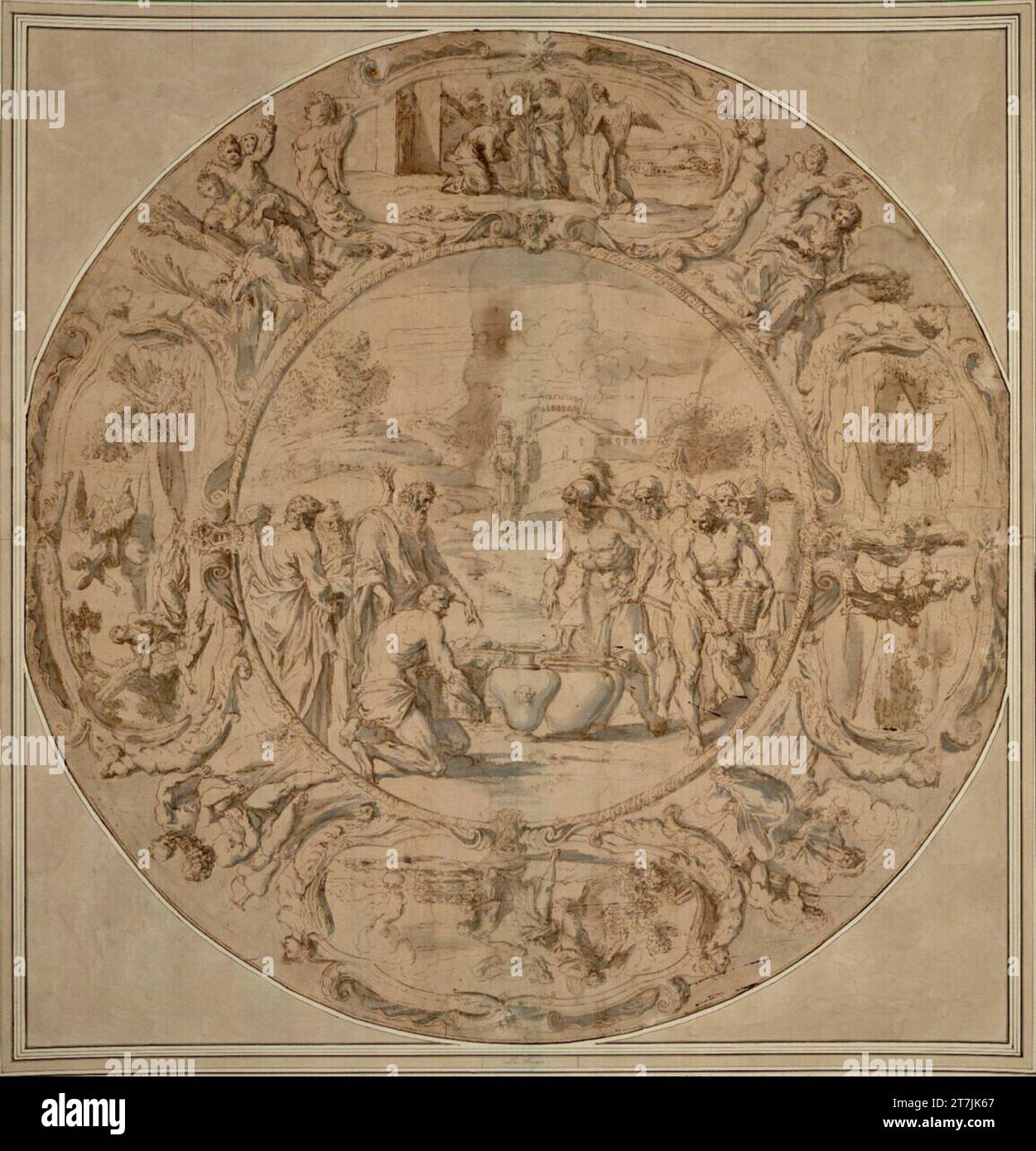 Raymond Lafage Design for a splendor. Feder in brown, blue -gray ...