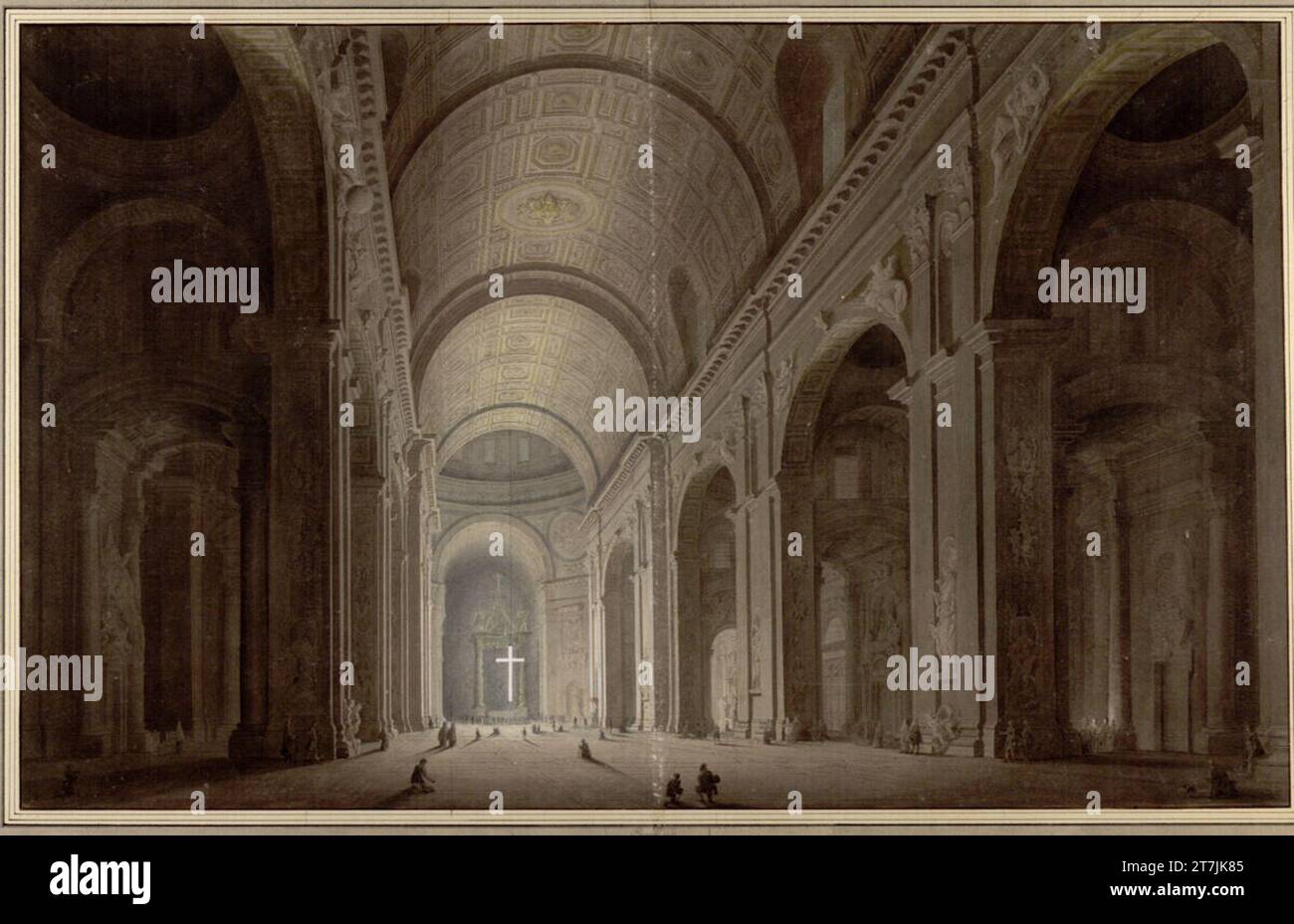 Francesco Pannini The interior of the Peterskirche in Rome during ...