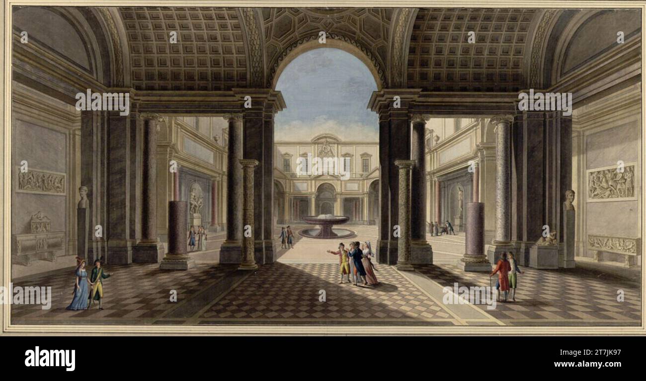 Vincenzo Feoli View into the cortows of the Museo Pio Clementino in the ...