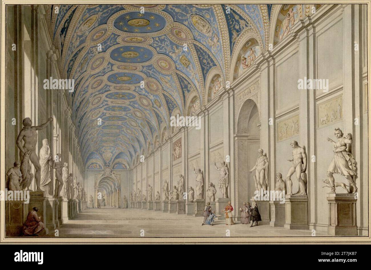 Vincenzo Feoli The statue gallery of the Museo Pio Clementino in the ...