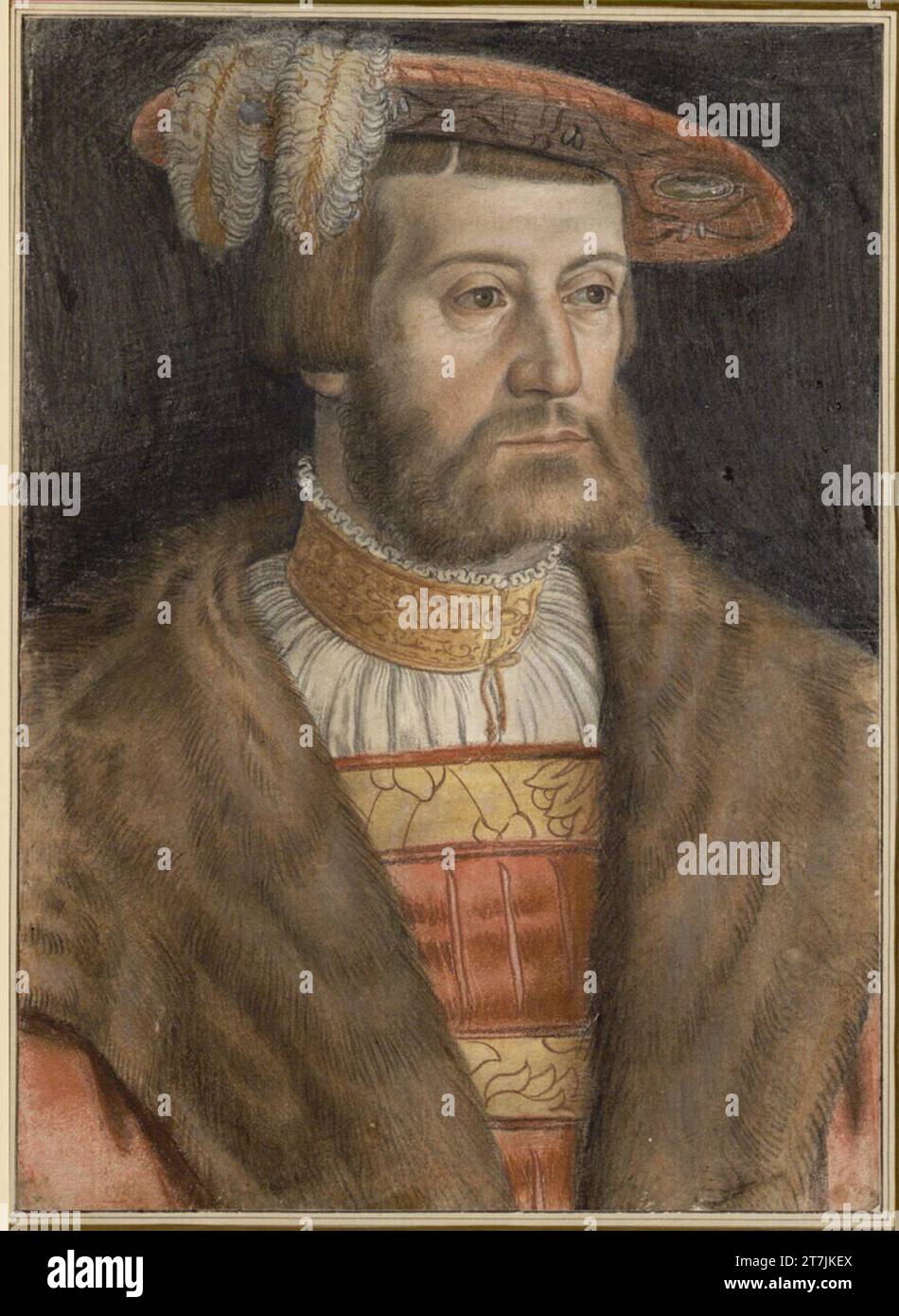Barthel Beham Duke Wilhelm IV of Bavaria (1495-1550). Chalk, colored ...