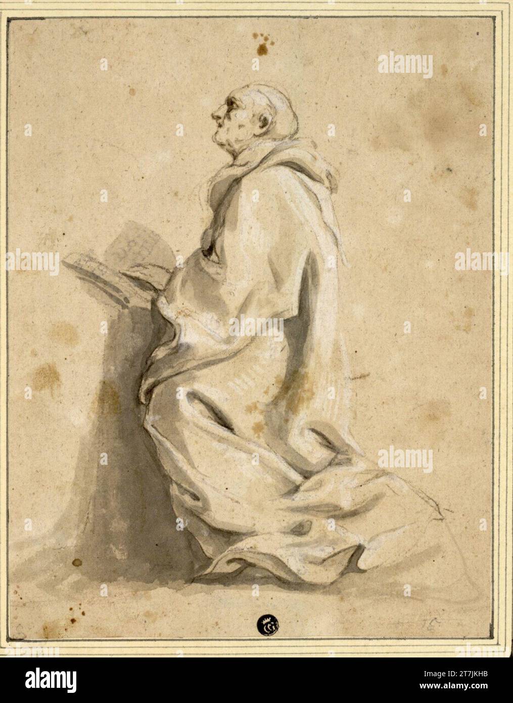 Giovanni Antonio Molinari gen. il Caraccino Kneeling clergyman to the ...