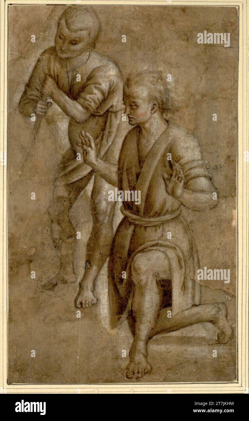 Anonym Two studies by shepherds, a standing and a kneeberer, for ...