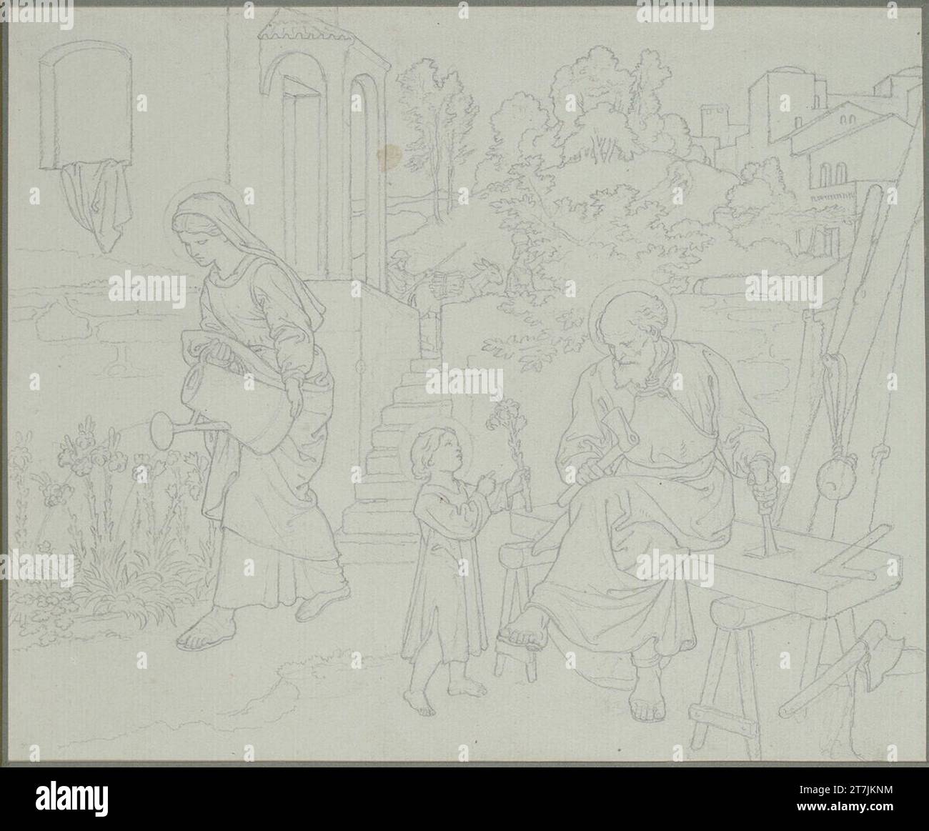 Josef von Führich Life in Nazareth: The Holy Family Working, Mary ...