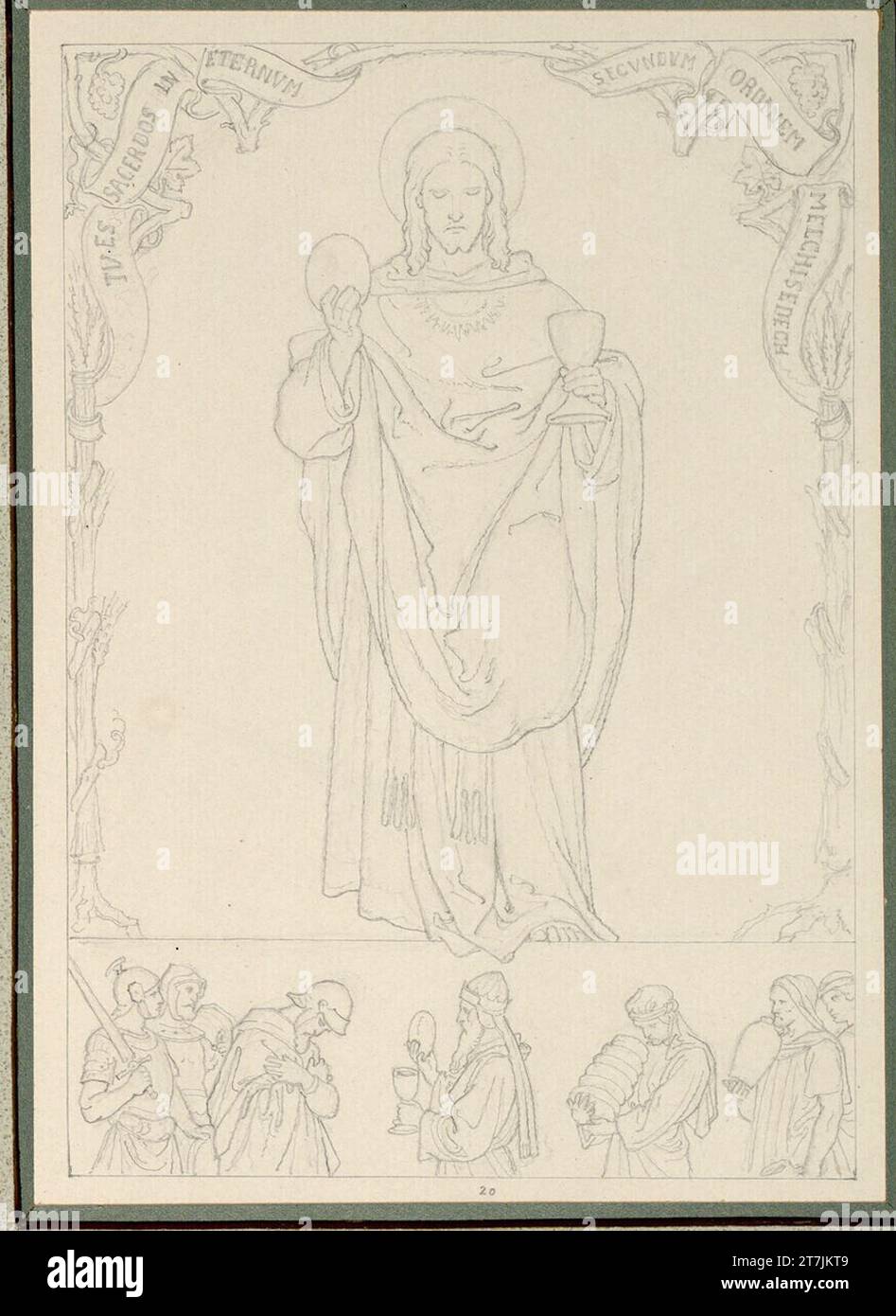 Josef von Führich 20. Psalm 109: Christ as a priest with host and ...