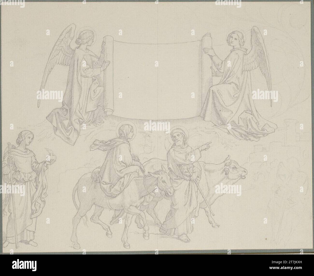 Josef von Führich Title leaf: The Bethlehemitic Way: Below Joseph, to ...