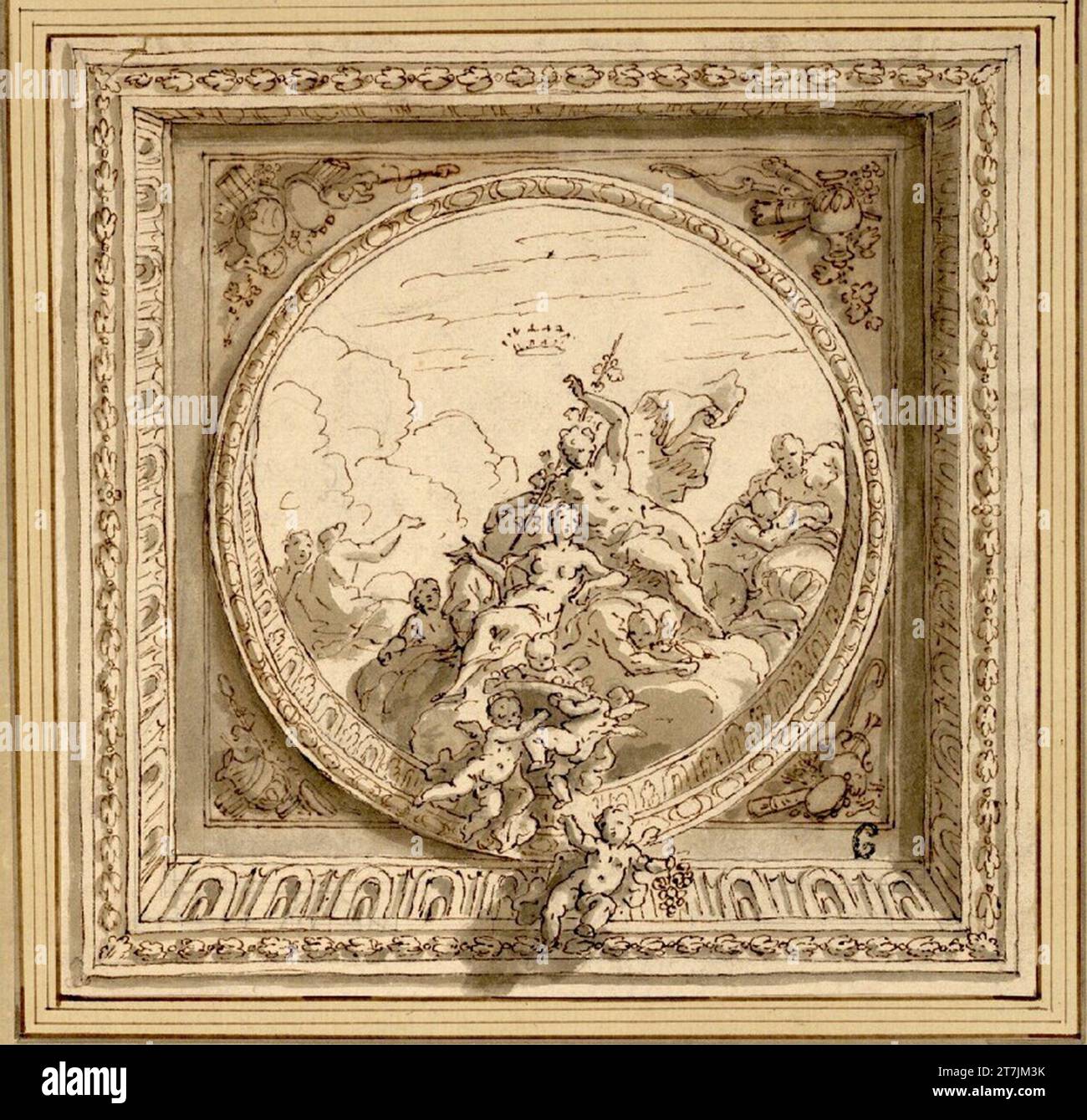 James Thornhill Draft for ceiling decoration with mythological figures ...