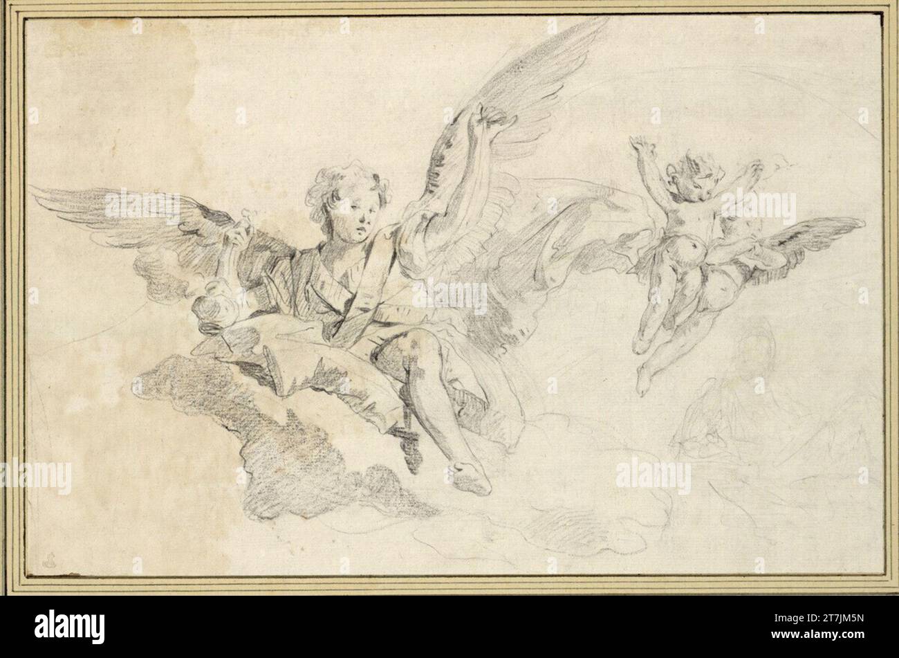Giovanni Battista Tiepolo An angel with a frankincense vessel, sitting ...