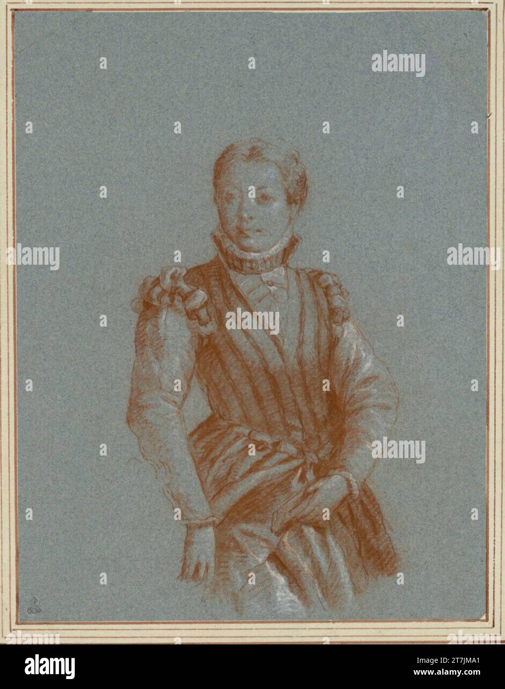 Anonym Portrait study in Spanish (Bergamaskem?) Guard of the 16th ...