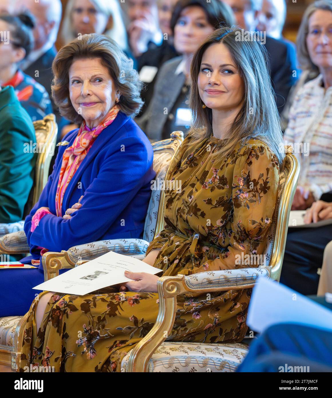 Stockholm, Sweden. 16th Nov, 2023. Sweden's Queen Silvia and Princess Sofia at the Care About ...