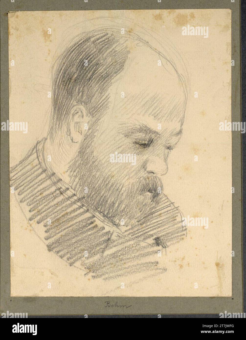 Friedrich König Portrait of the painter Adolf Boehm. Pencil Stock Photo ...