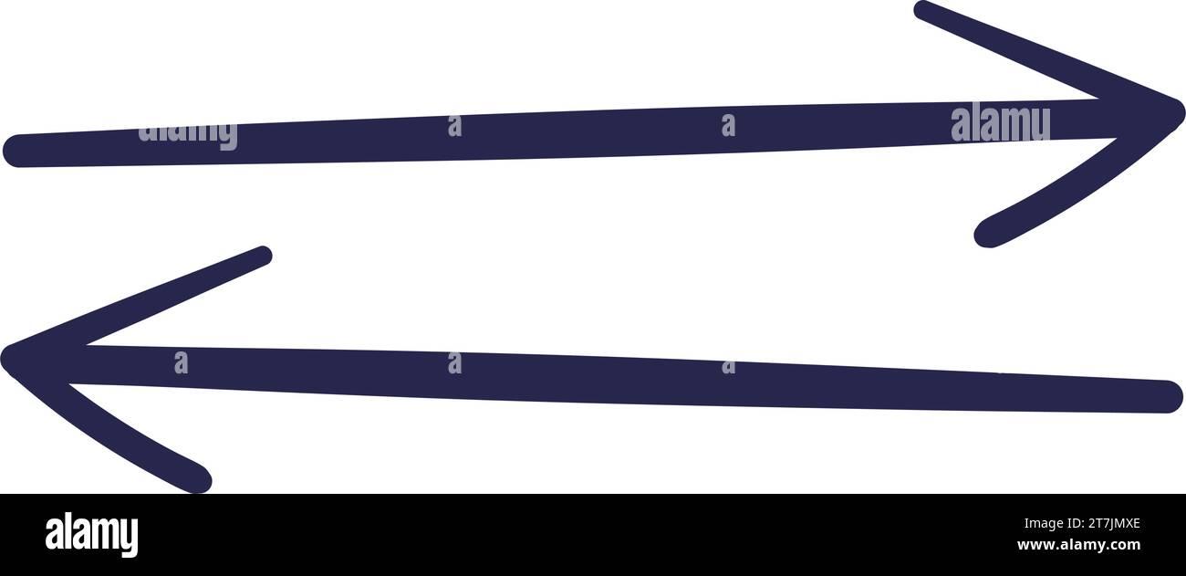 Black Arrow Pointing Right and Left. Double Arrows Shape Element Stock ...