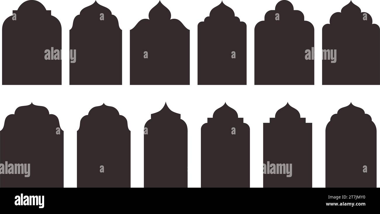 Exquisite Islamic Oriental Doors and Arches Silhouette Shape Collection ...