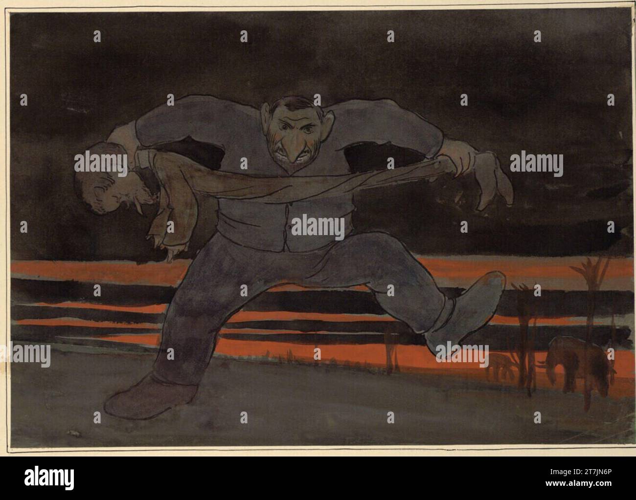 Friedrich König Painter Stolba tearing the painter Lenz. Cover color ...