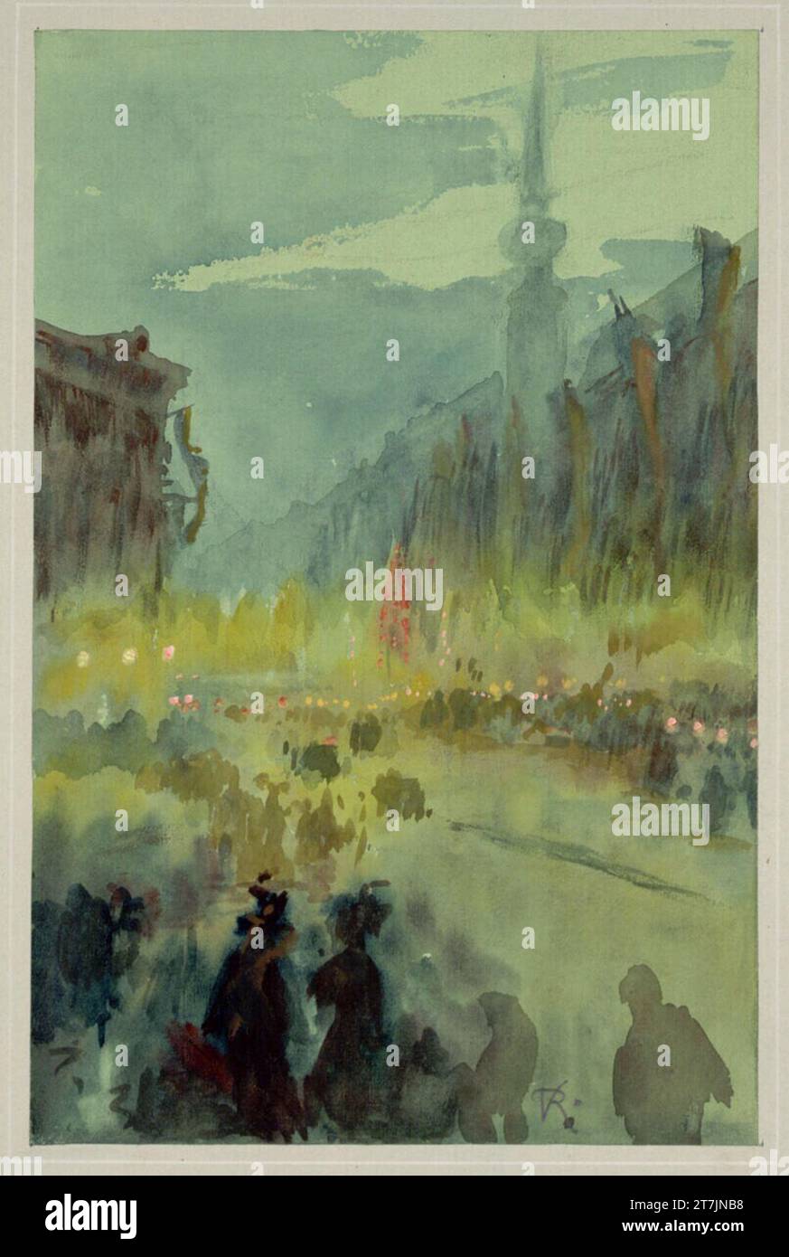 Rudolf Konopa Flagated street. Watercolor Stock Photo - Alamy