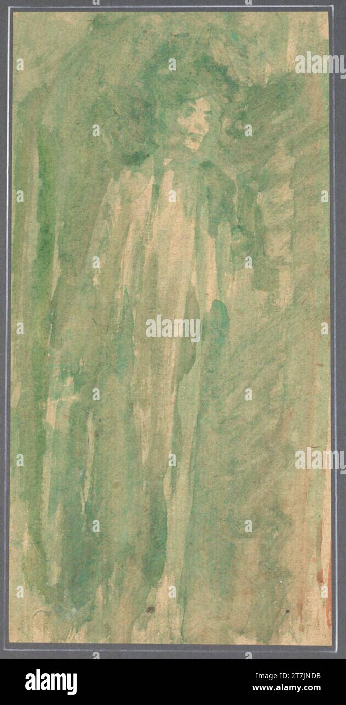 Johann Victor Krämer Hint of a female figure by green brush strokes ...