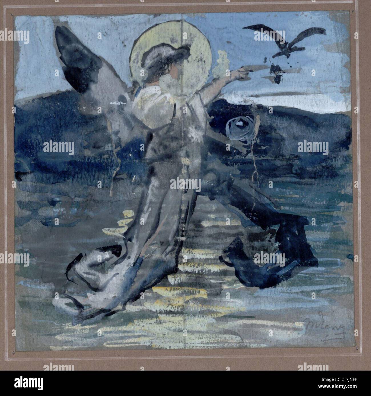 Maximilian Lenz Floating angel. Watercolor Stock Photo - Alamy