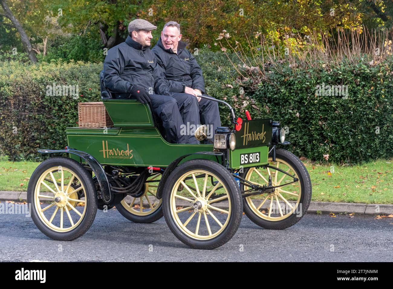 A 1901 Waverley electric car in the London to Brighton veteran car run ...