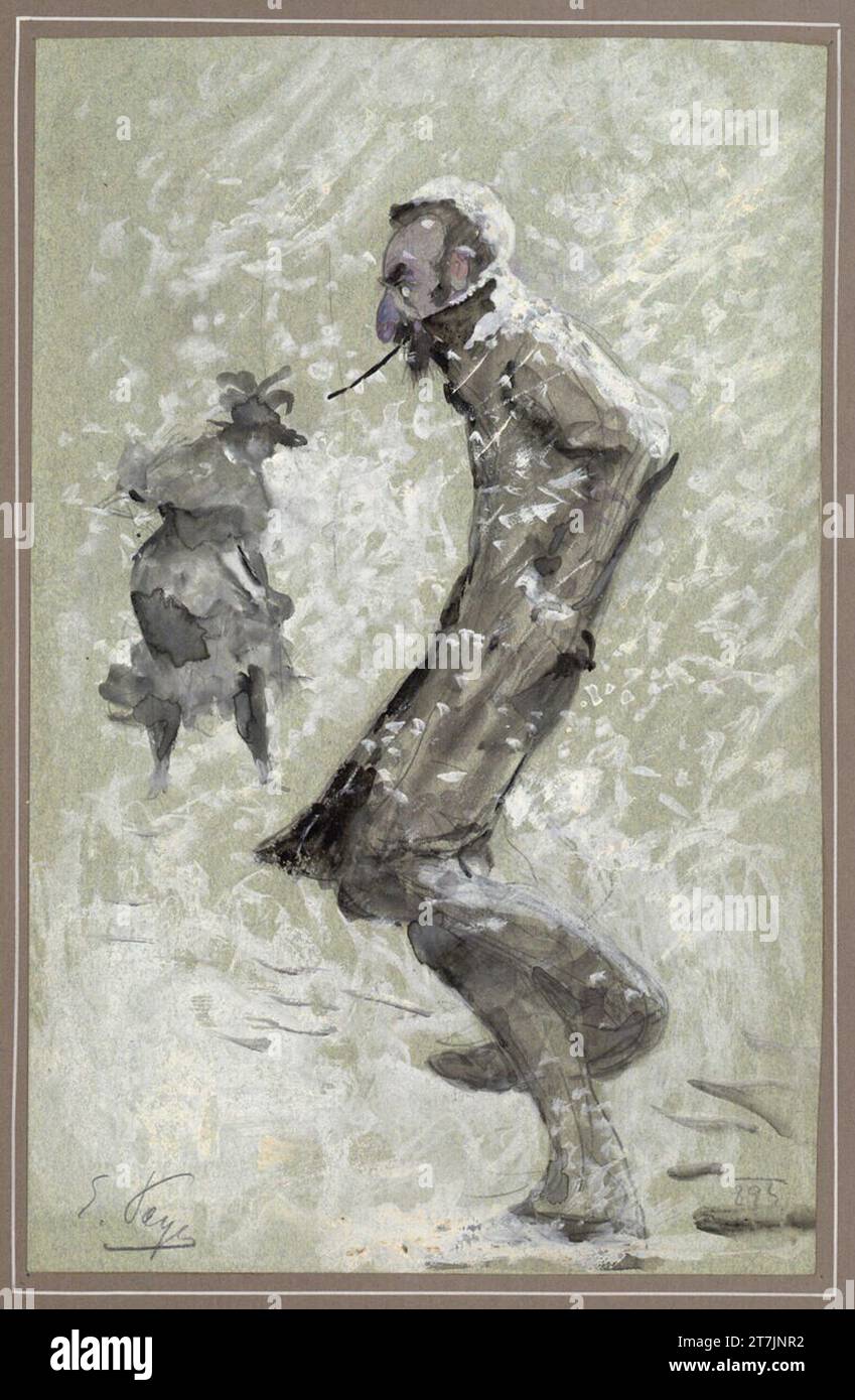 Ernst Payer Winter street scene. Watercolor 1895 , 1895 Stock Photo - Alamy