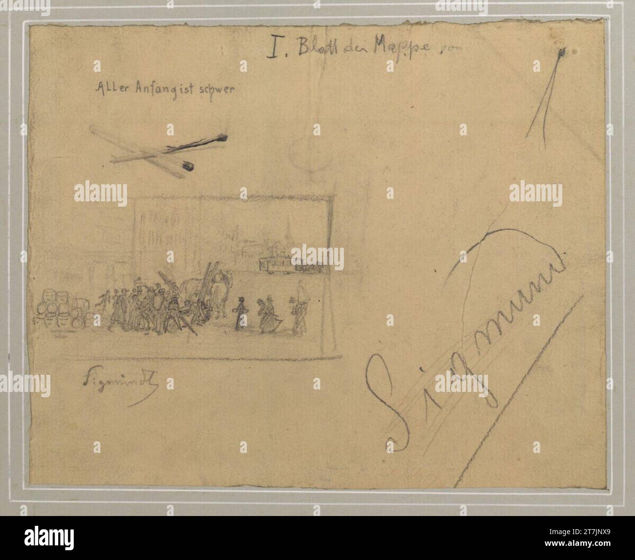 Ludwig Sigmundt Every beginning is difficult. Pencil Stock Photo - Alamy