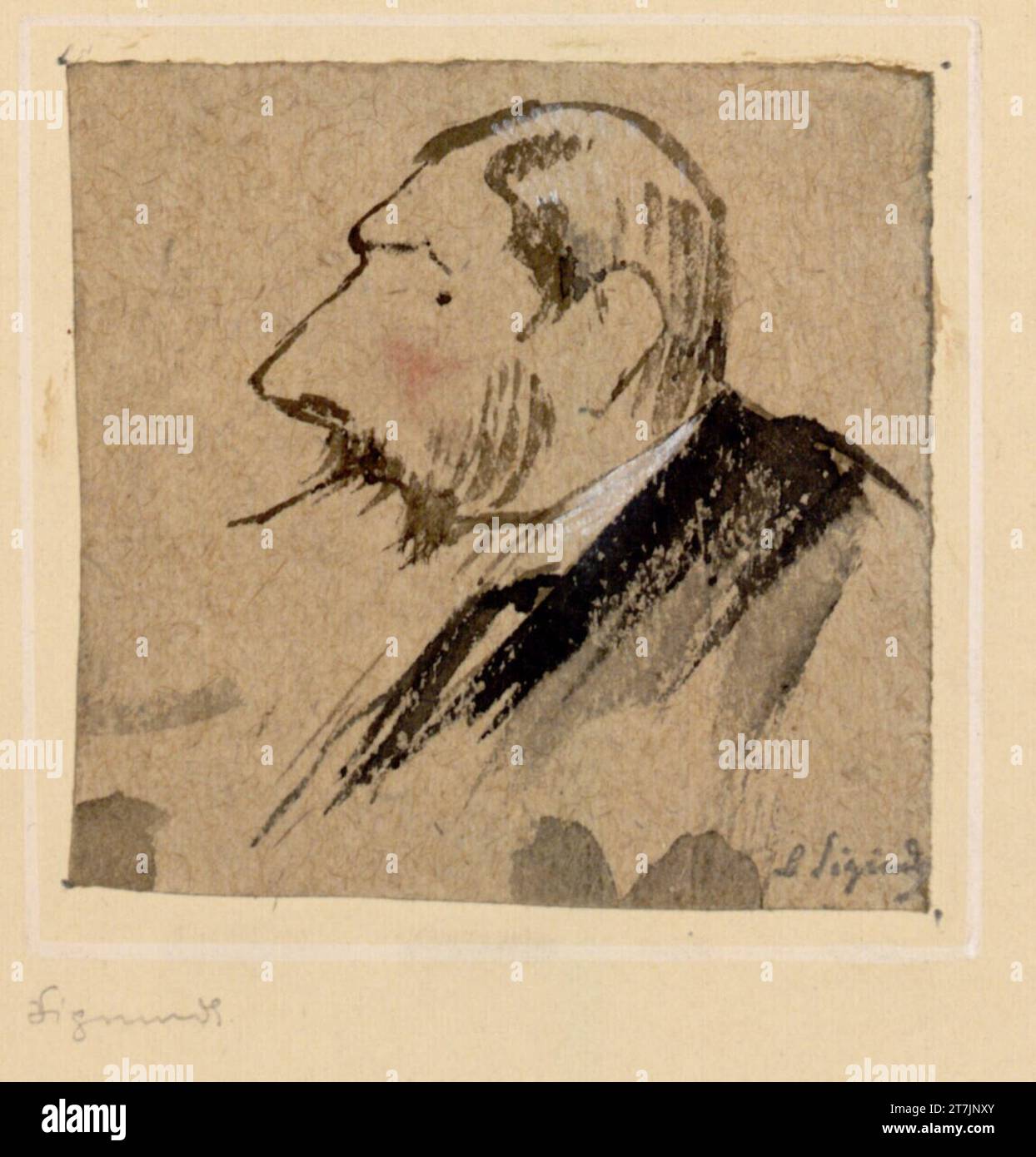 Ludwig Sigmundt Stolba to the left. Watercolor Stock Photo - Alamy