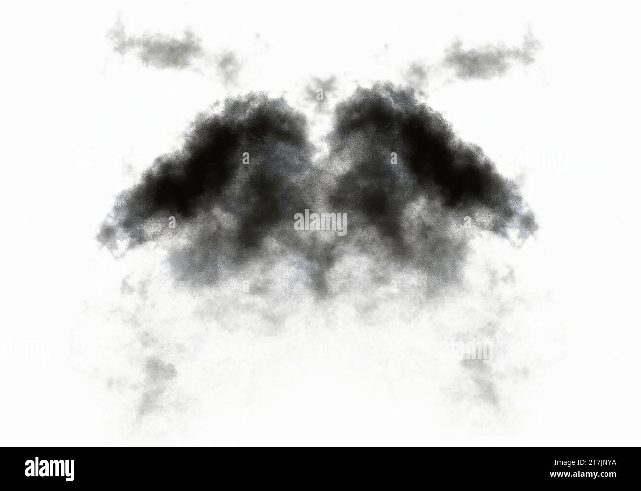 Rorschach test inkblot, psychology test card conceptual illustration ...