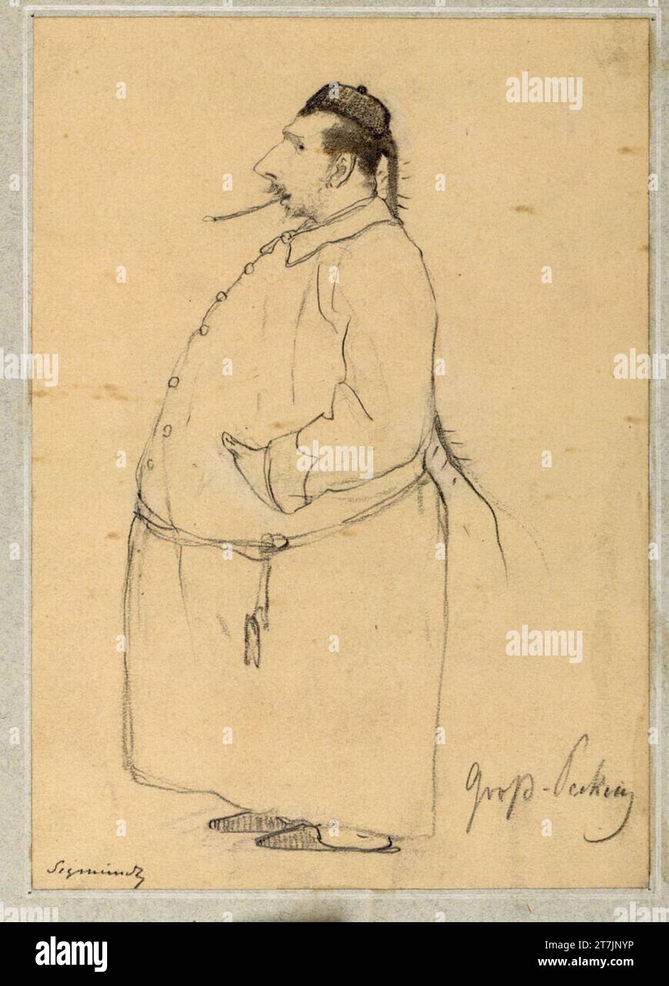 Ludwig Sigmundt Stolba in a sleeping skirt. Pencil Stock Photo - Alamy