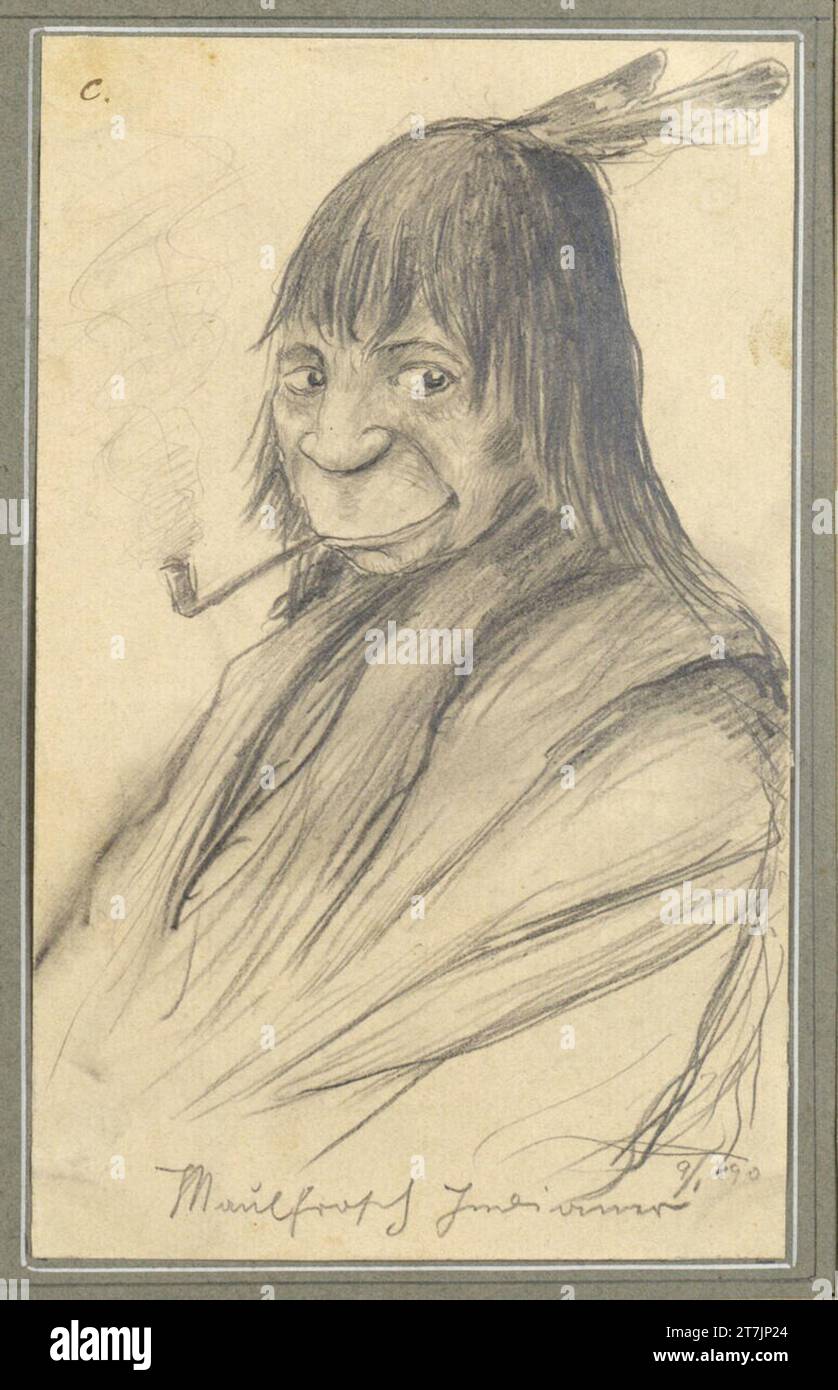 Leopold Stolba Maulfroschindian. Pencil 1890 , 1890 Stock Photo - Alamy