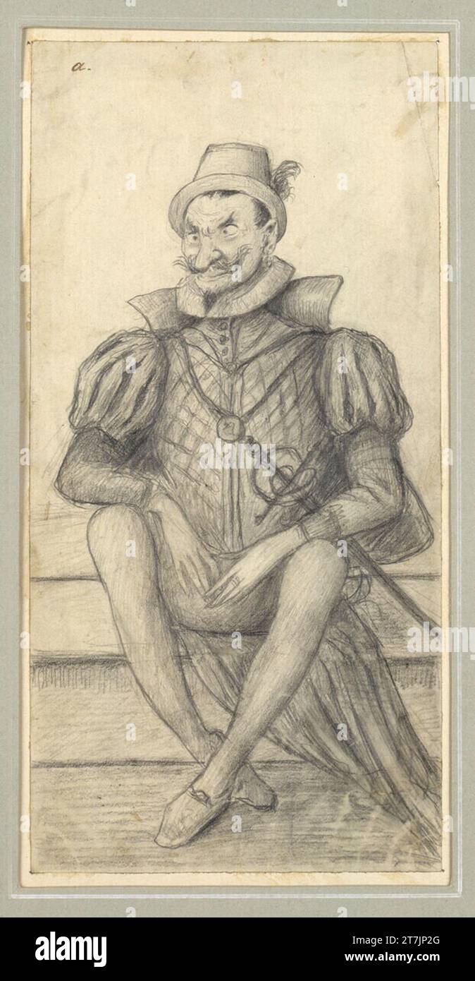 Leopold Stolba Seating Spaniard (Pippich?). Pencil Stock Photo - Alamy