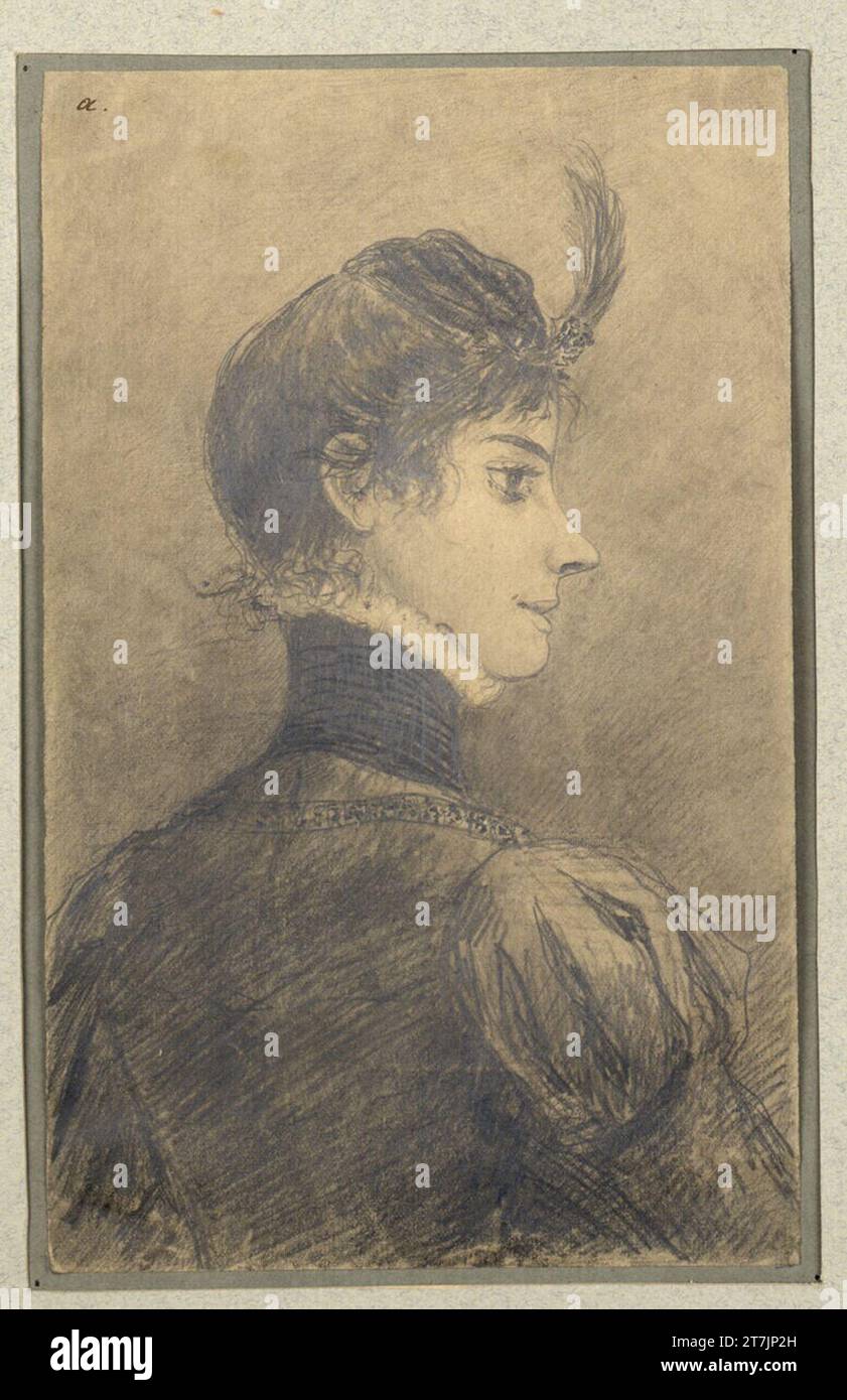 Leopold Stolba Spaniard in profile to the right. Pencil Stock Photo - Alamy