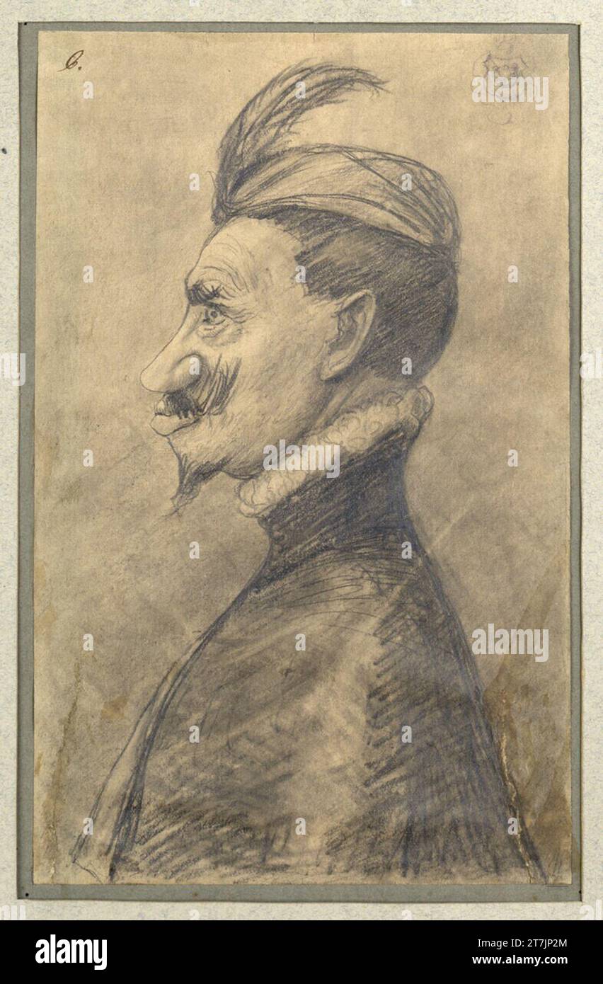 Leopold Stolba Spaniard in profile to the left. Pencil Stock Photo - Alamy