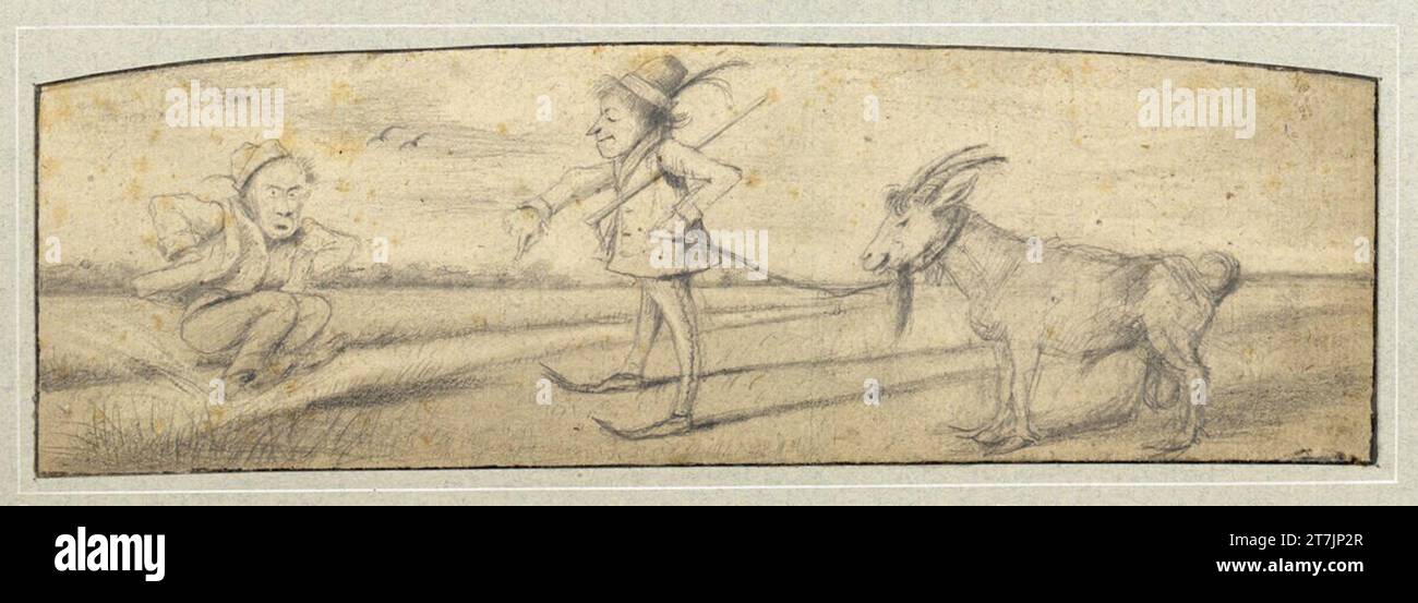 Leopold Stolba The jump over the moat. Pencil Stock Photo - Alamy