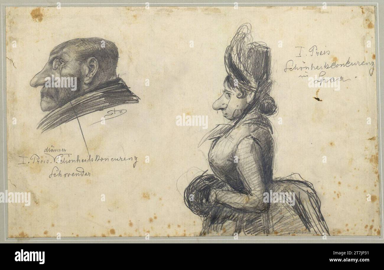 Leopold Stolba Two first prices of beauty competition. Pencil Stock ...