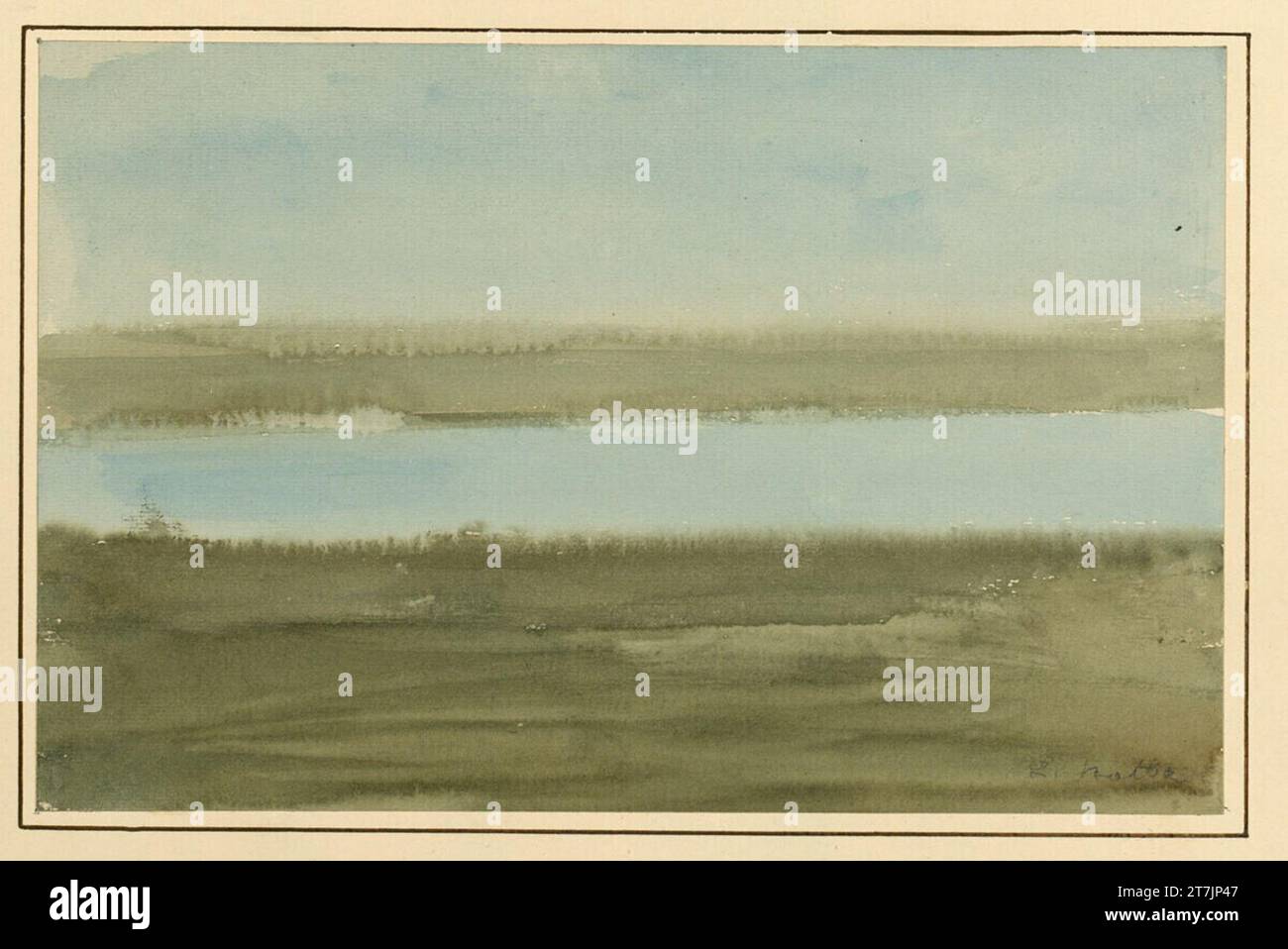 Leopold Stolba Landscape: lake. Watercolor Stock Photo - Alamy