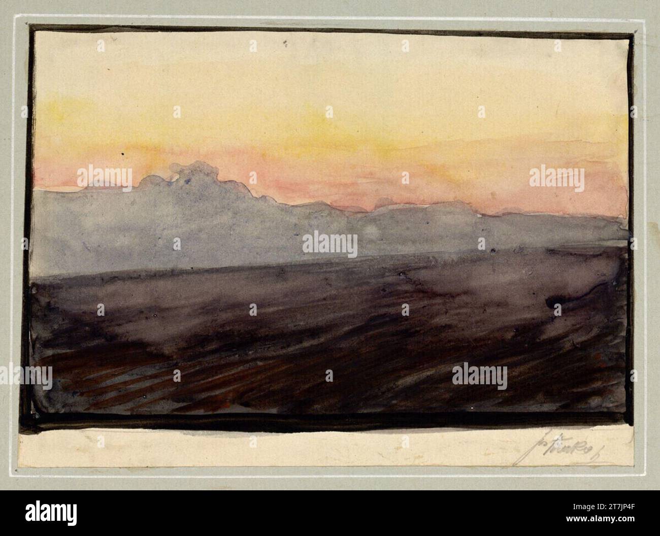 Joseph Straka Cloud bank over a level. Watercolor Stock Photo - Alamy