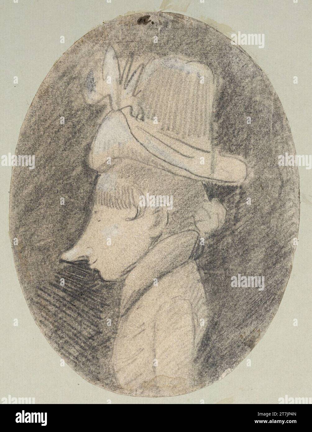 Leopold Stolba Lady with hat. Pencil Stock Photo - Alamy