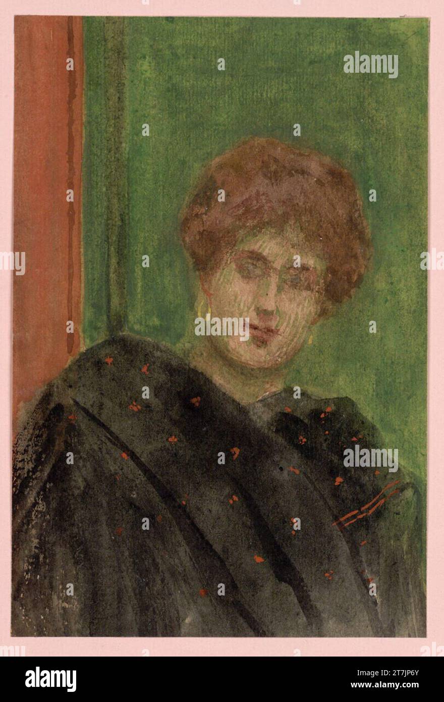 Anonym Half -length portrait of a Roman in a black robe against the ...