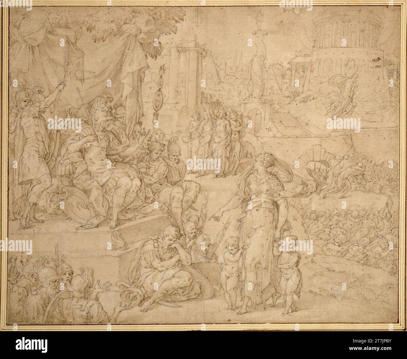 Nicolò dell’ Abate The conquest of Carthage. (The general enthroned on ...