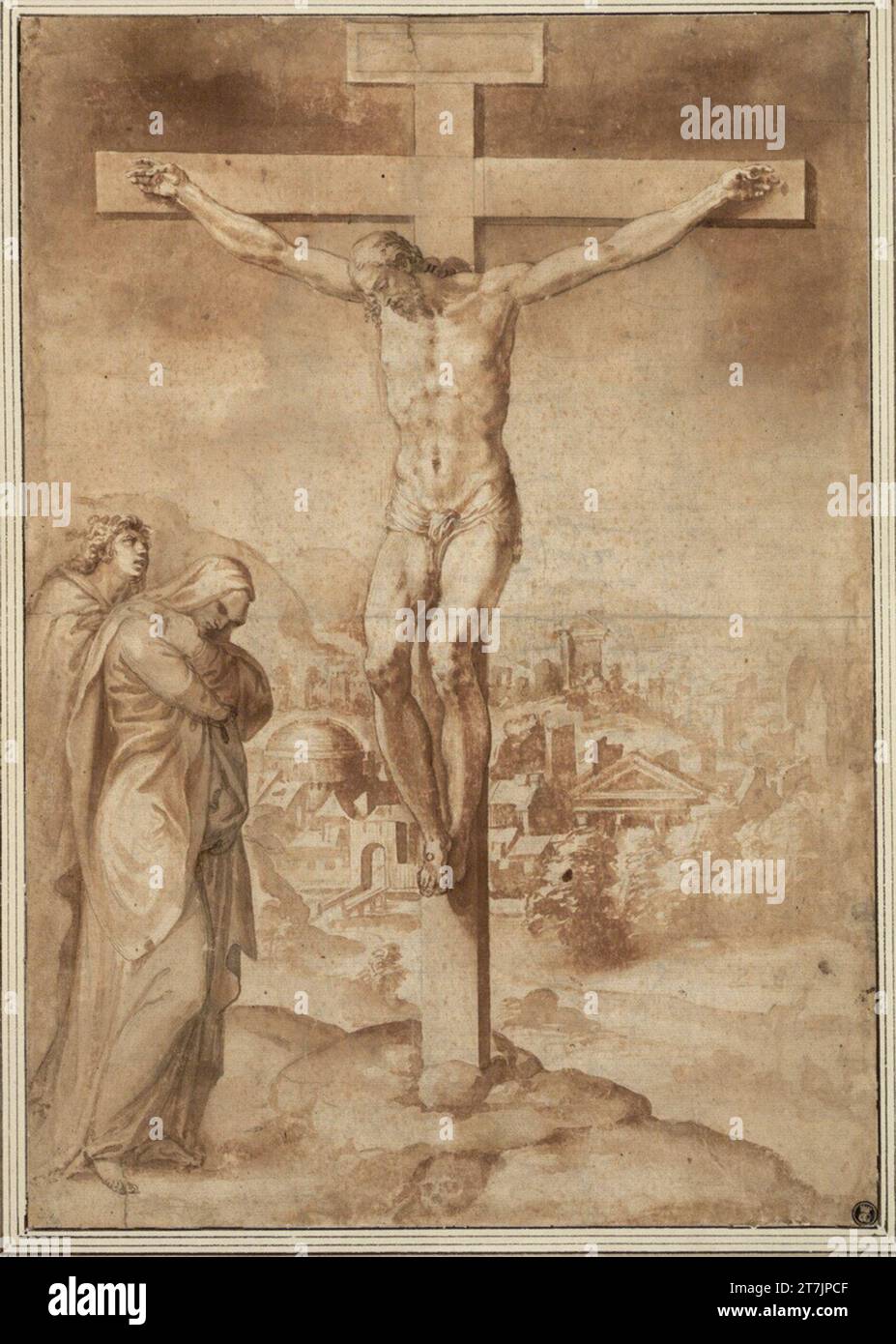 Lorenzo Sabatini Christ on the cross with Maria and Johannes. (The ...