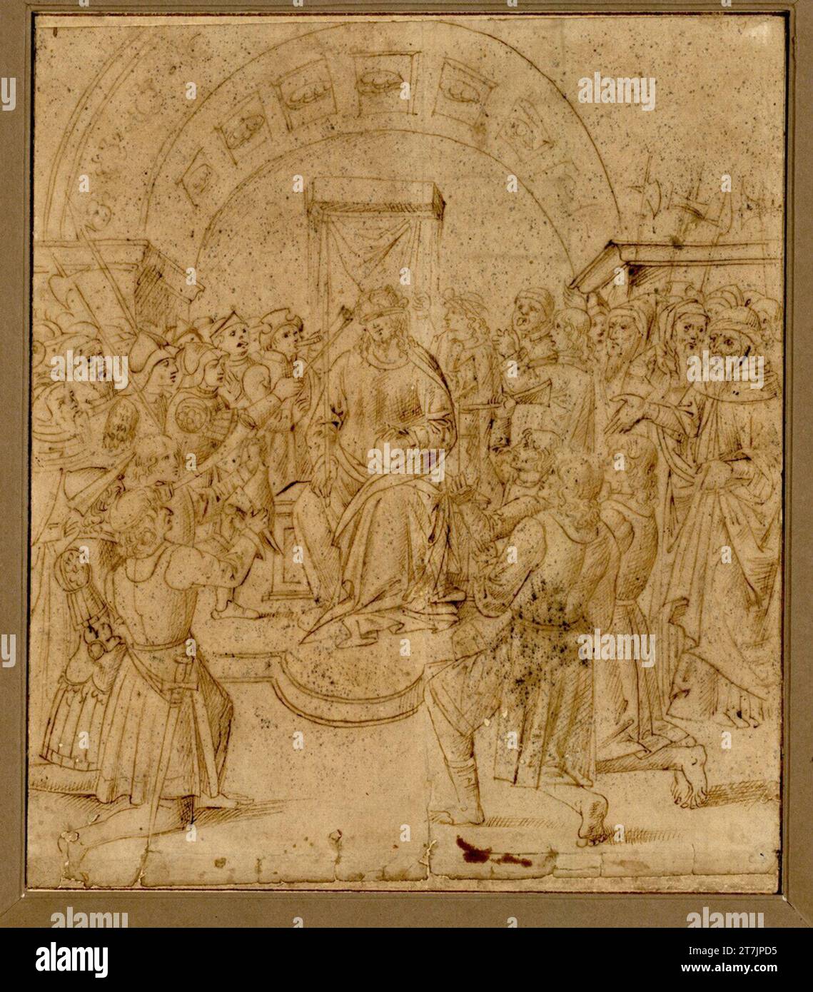 Anonym Mockery of Christ (in a Renaissance sheet under a canopy, Christ ...