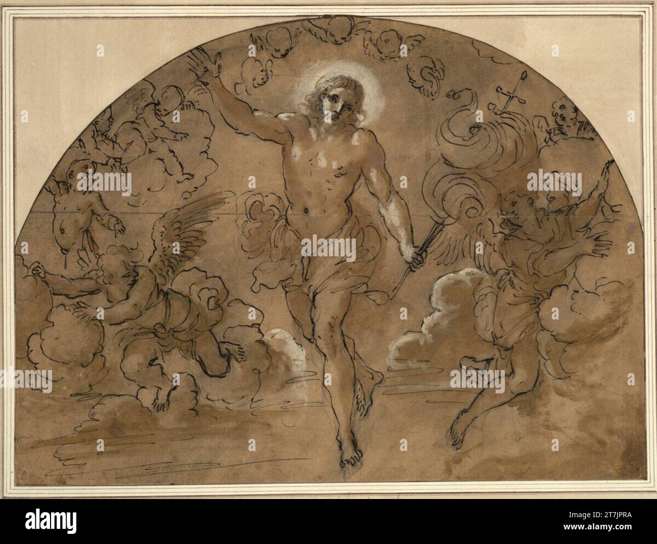 Giacomo Cavedone The risen (bezel). Chalk; Feather; gray lavated; White ...
