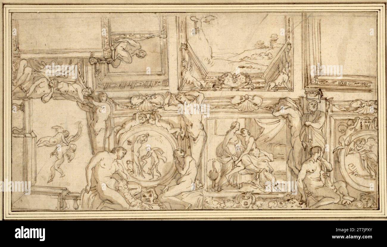 Anonym Study after part of the decoration scheme of the Galleria ...