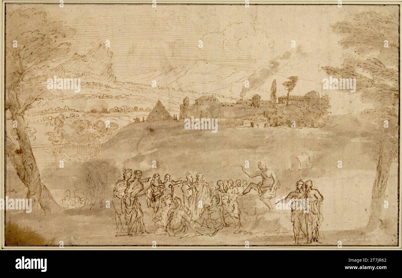 John the baptist preaching this is a drawing it was hi-res stock ...
